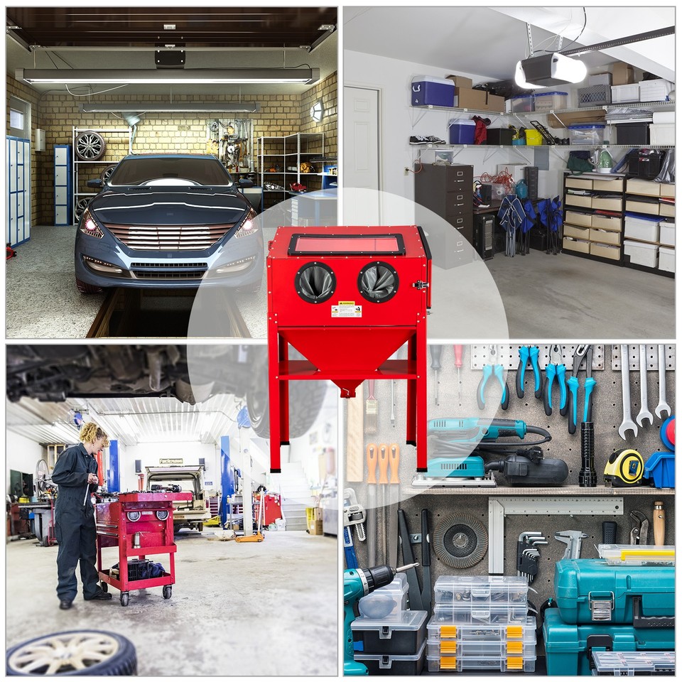 60 Gallon Bench Air Sandblasting Cabinet Sandblaster Blast Large ...