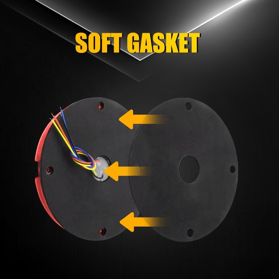 4PCS Red/Amber 7" Round LED Trailer Truck Bus Tail Light Stop Turn ...