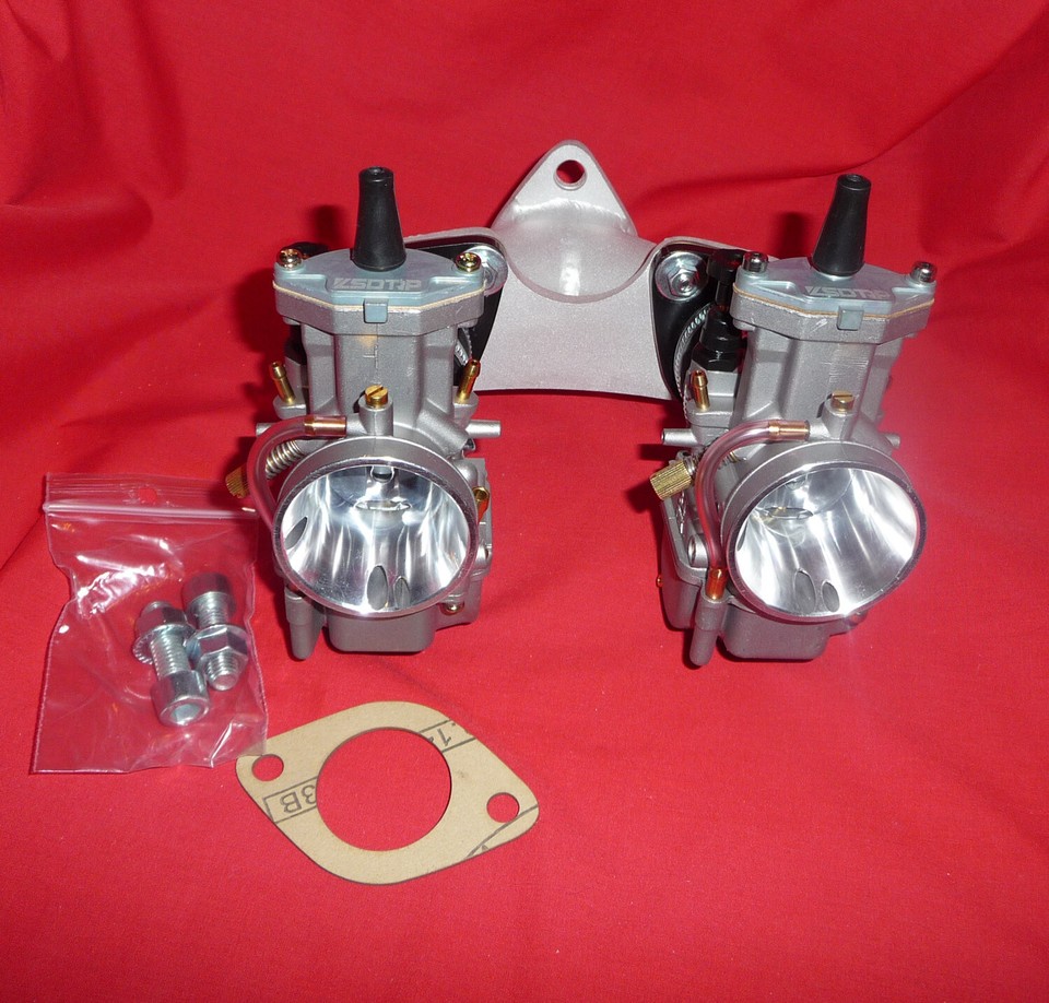Dual Carb Manifold with Carbs for Harley Panhead, Shovelhead, Ironhead ...