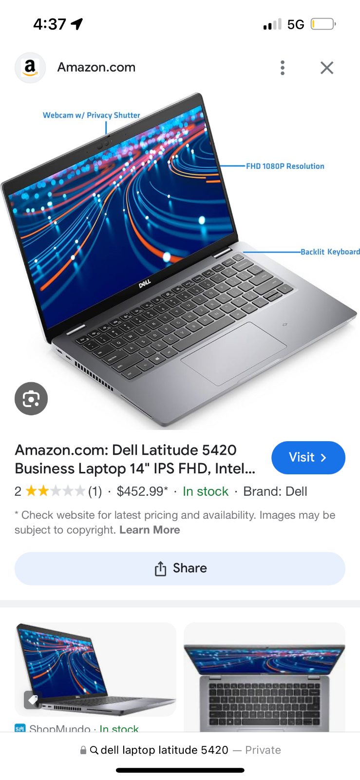 Dell Latitude 5420 14" Laptop Core i5 11th Gen 16GB GREAT Laptop 4 WORK ...