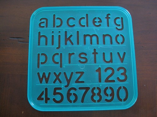 TUPPERWARE TUPPERTOYS TOY 1987 STENCIL ARTS CRAFTS ☀ ALPHABET LOWER ...