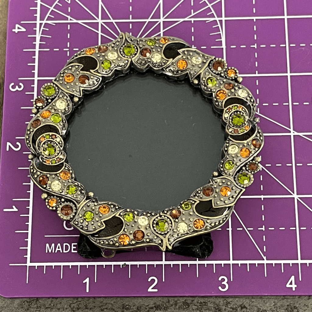 Beautiful Crystal Rhinestone & Enamel Round Picture Frame | eBay