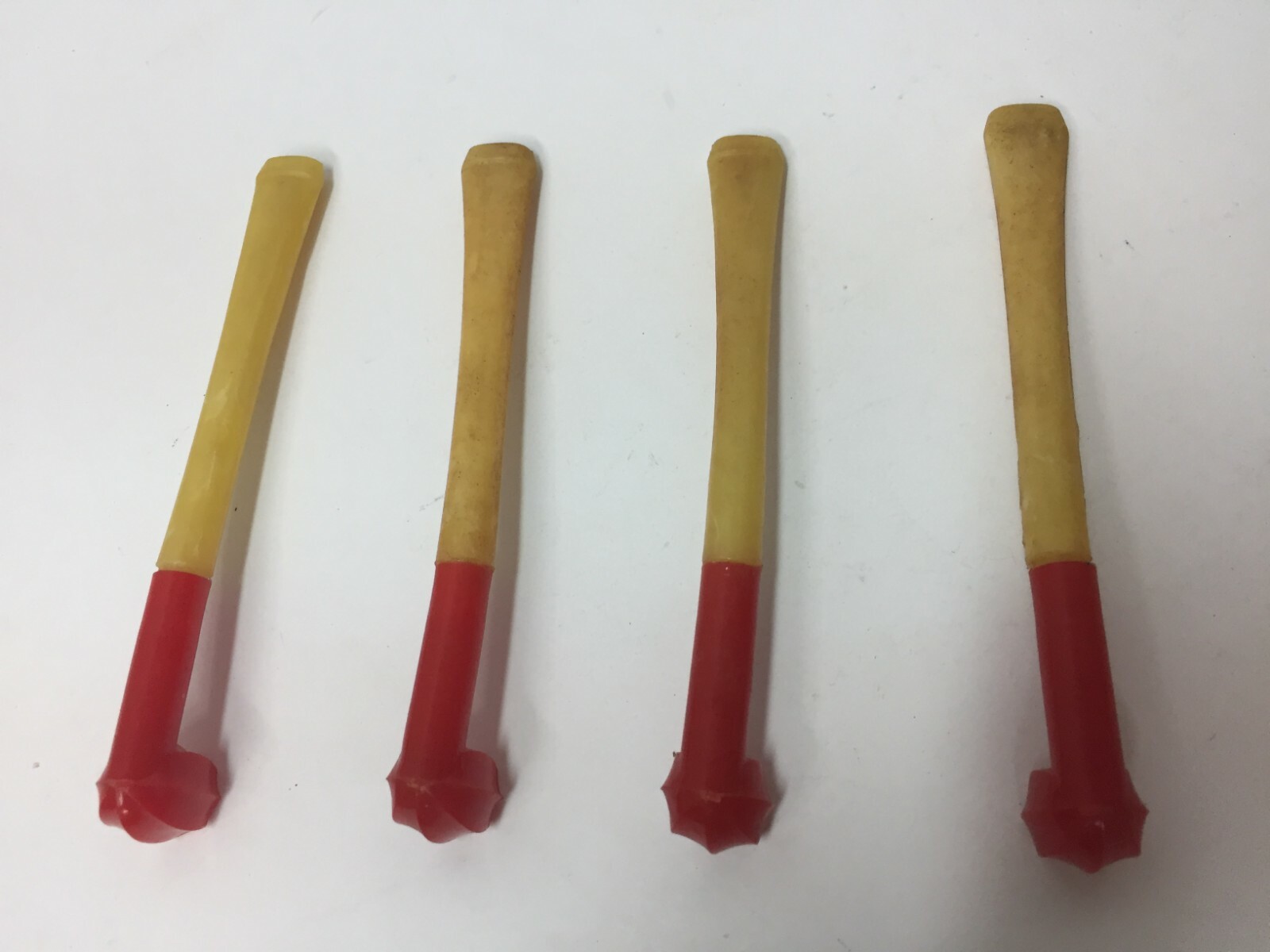 Lot of Four Vintage Plastic Pipe Carnival Toy Prize Children Red Yellow ...