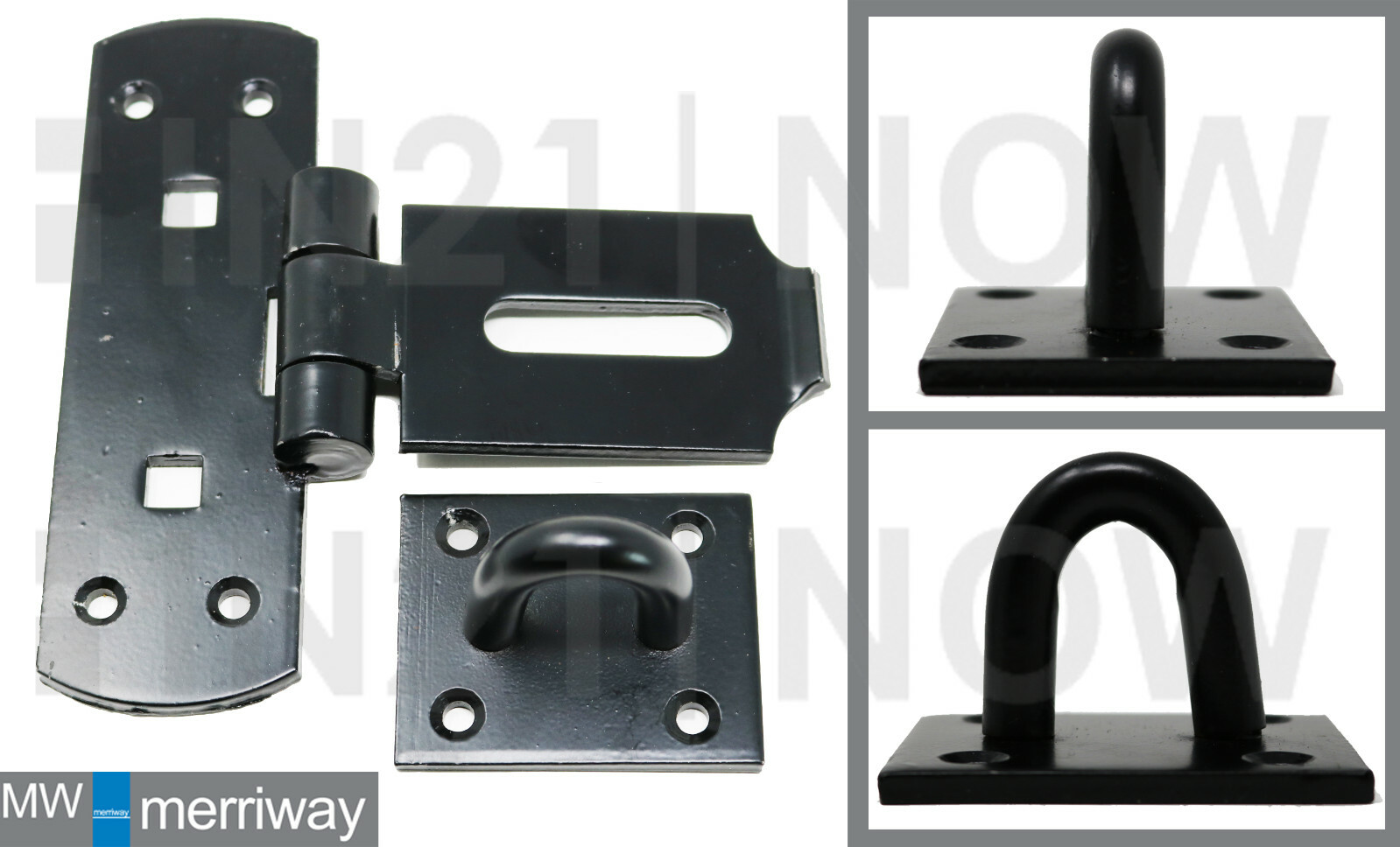 Vertical Locking Hasp and Staple Heavy Duty Bar Shed Door Gate Black ...