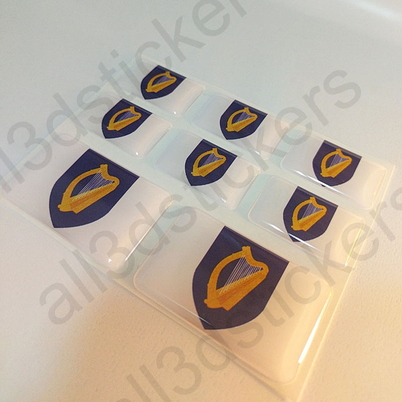 Sticker Ireland Resin Domed Stickers Ireland Coat of Arms 3D Vinyl ...