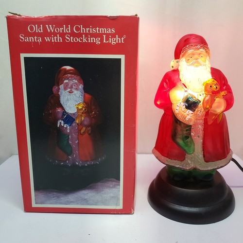 Merck Vintage Old World Christmas 1991 Santa With Stocking Light ...