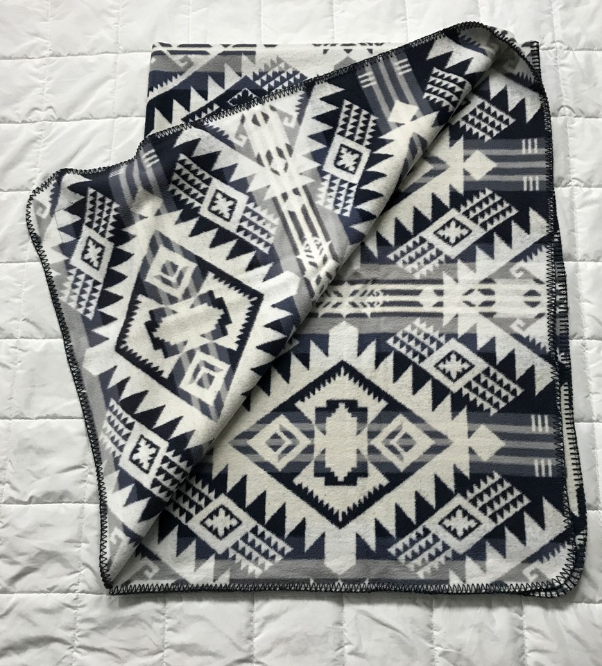 Pendleton Home Collection Cotton Blend Throw Blanket Blue White 64”x 50 ...