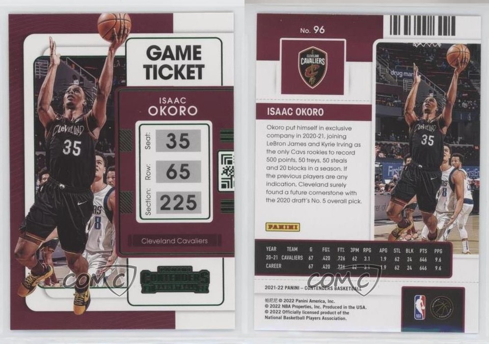 2021-22 Panini Contenders Game Ticket Green Isaac Okoro #96 0n0t | eBay