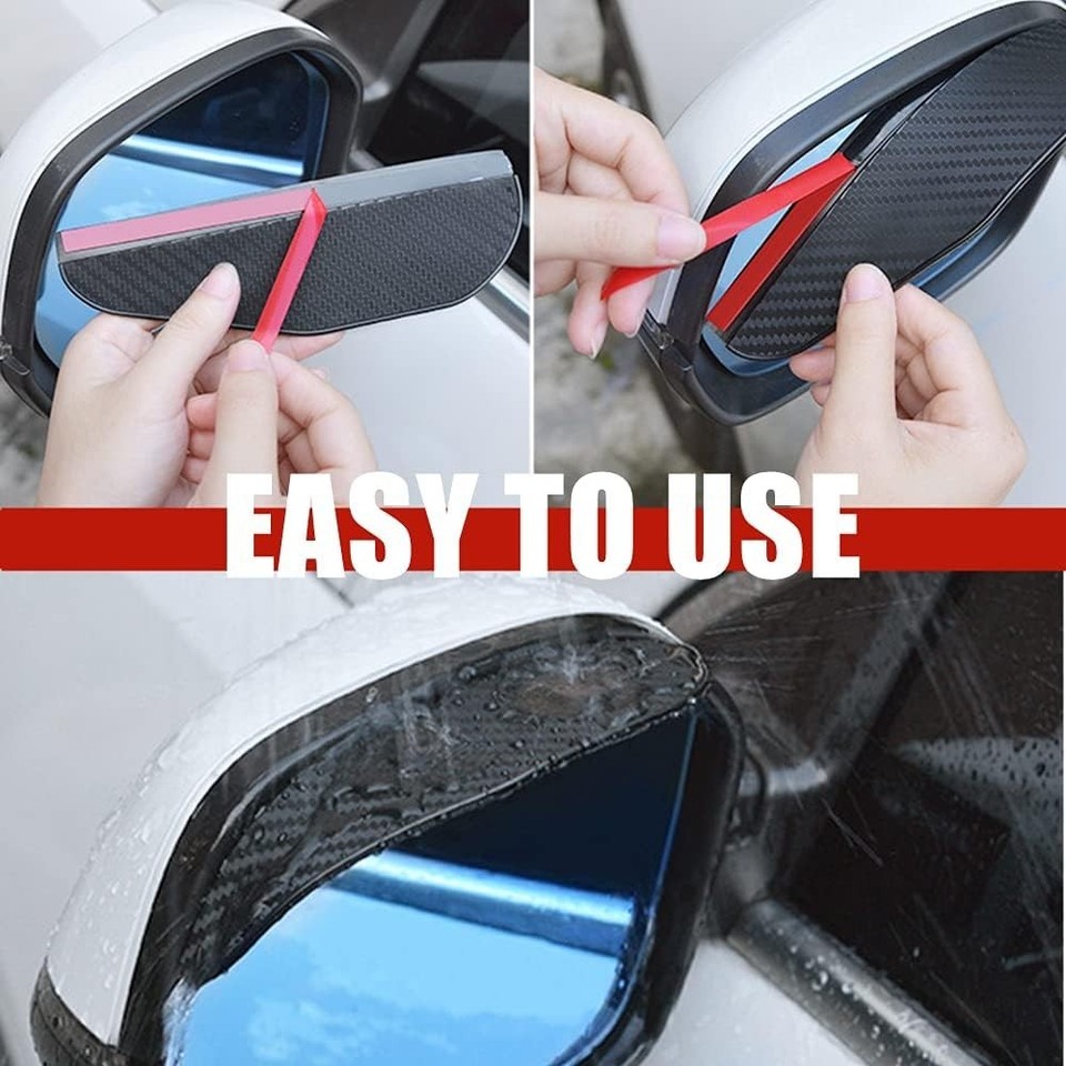 Car Wing Mirror Rain Visor Protector Universal “Eyebrow” Shield ...