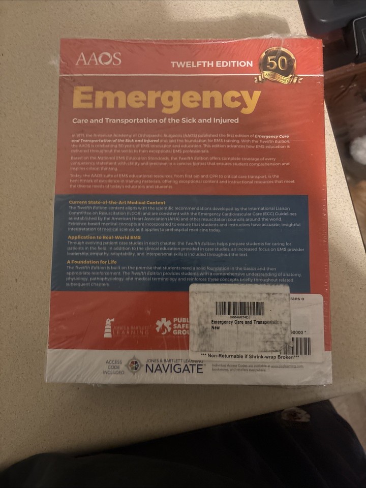 AAOS EMT/EMS (12th Edition) Textbook with Online Access Codes | eBay