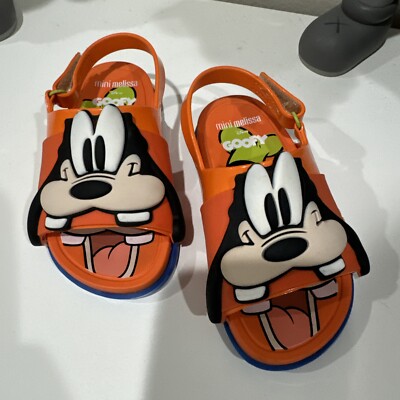 Mini Melissa Disney Goofy Orange Sandals Size 8 | eBay
