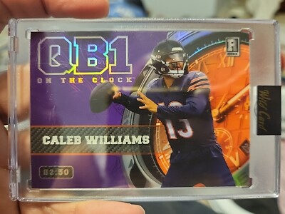 Caleb Williams 2023 Wild Card QB1 ON THE CLOCK Purple and Orange #02/50 ...