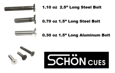 Schon Custom Cues Genuine Schon Weight Bolts 3 Different Weight to ...