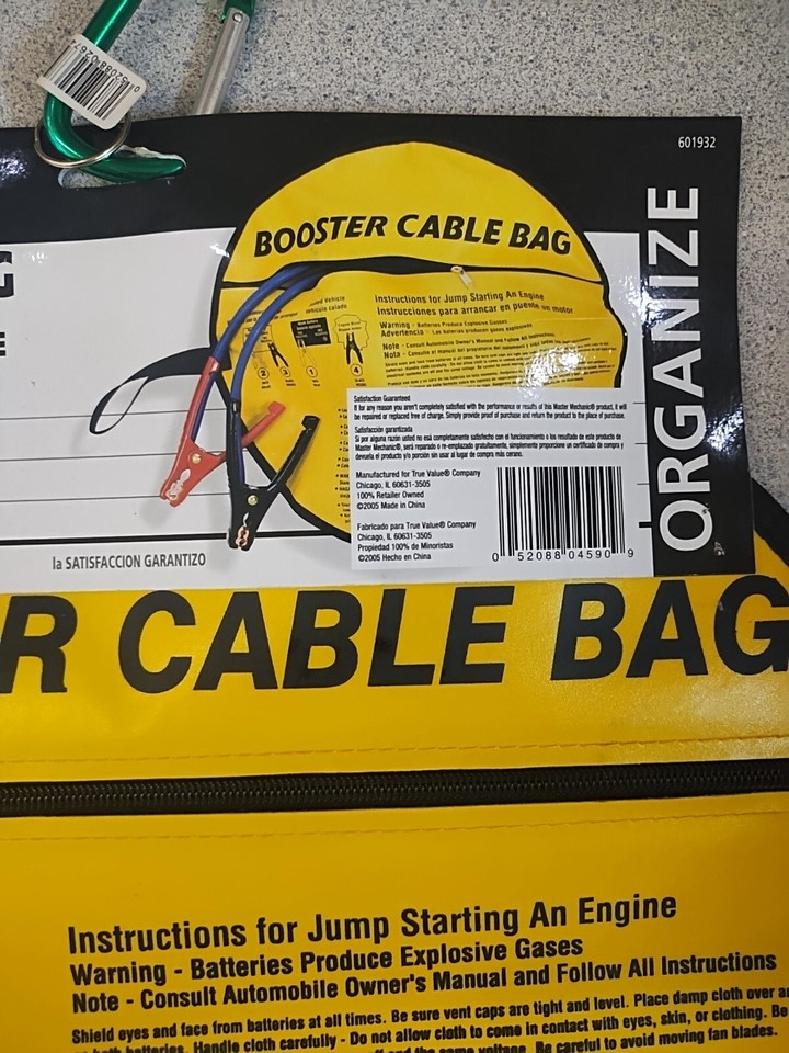 Master Mechanic Booster Cable Bag 17" X 17" | eBay