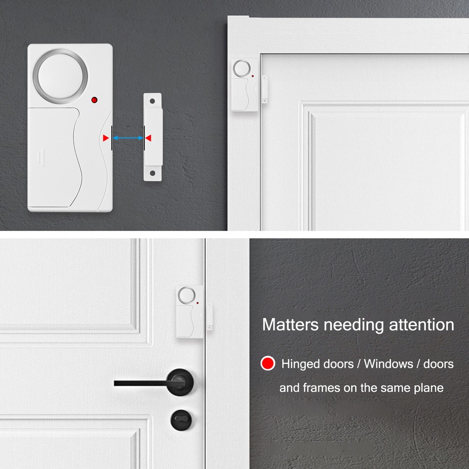 Wireless Door Open Sensor Ring Entry Alert Bell Magnetic System 110dB ...