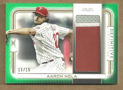 13/15 Aaron Nola 2023 Topps Definitive Collection Jumbo Relic Patch # ...