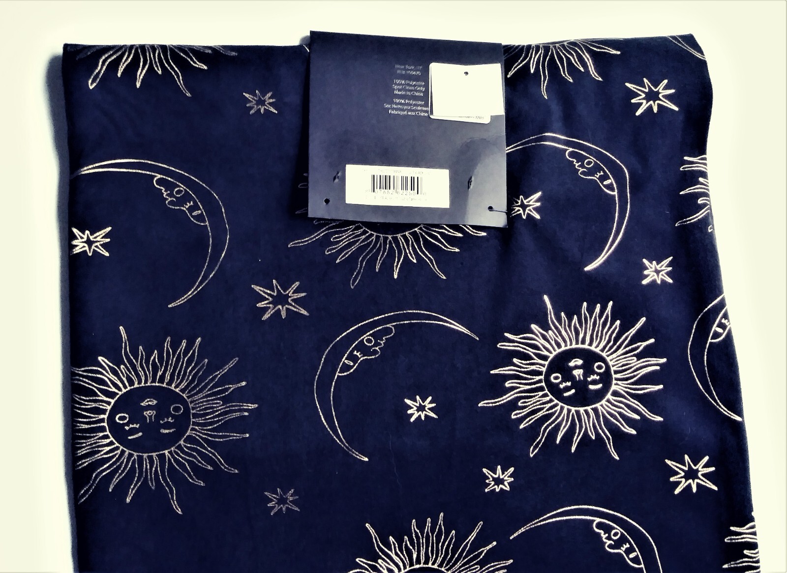 NWT Black/Gold Celestial Sun Moon Star 16x80 Table Runner Halloween ...