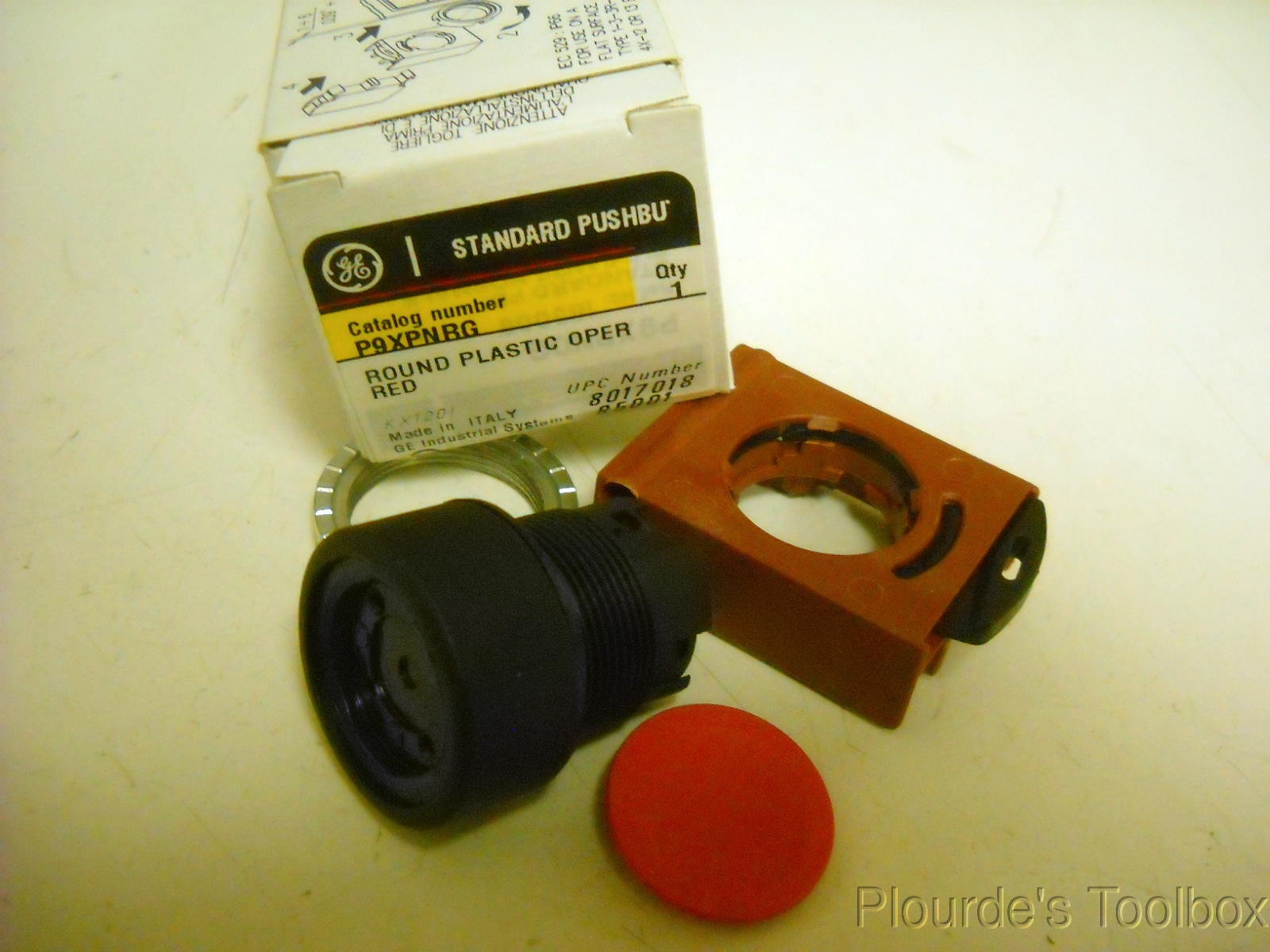 New GE Standard Push Button Switch, 22mm Round Plastic Red, P9XPNRG | eBay