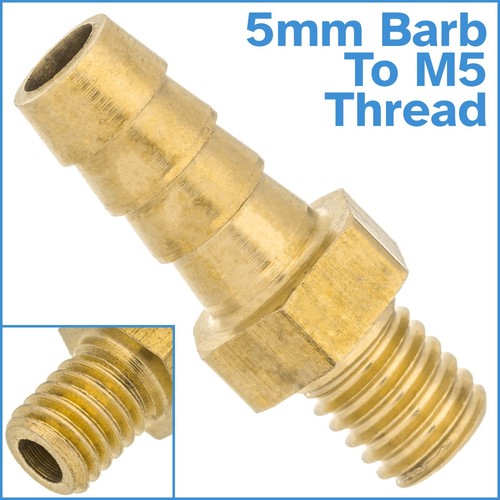 Brass 5mm Barb Hose To M5 Metric Male Threaded Pipe Fitting Tail Connector | eBay Australia