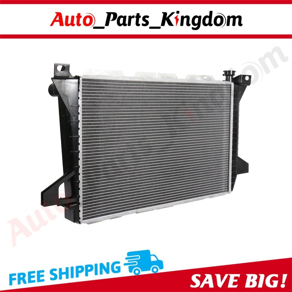 Radiator with Universal Hose Clamps Kit For 85-96 Ford F-150 F-250 F ...