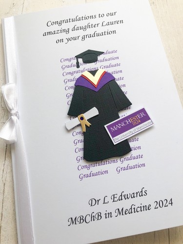 Personalised GRADUATION CARD Masters BSc BA Hons Dr. MA PHD MSc ...