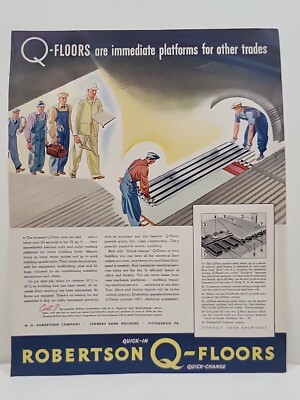 1942 Robertson Q-Floors Fortune WW2 Print Ad Q1 Quick-in Quick-Change ...