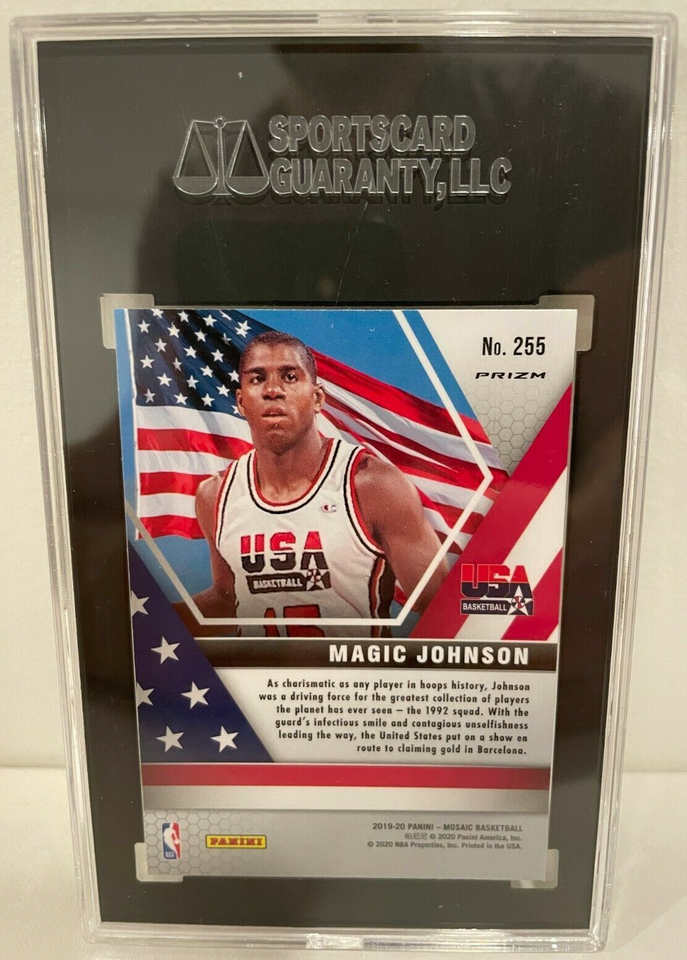 2019-20 Panini Mosaic Prizm Magic Johnson Silver Refractor USA Card ...