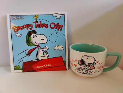 Hallmark Snoopy Mug Love Letters & Snoopy Takes Off Book | eBay