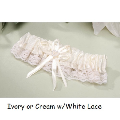 Wedding Garters Satin & Lace, Ribbon Bow w/ heart Blue,Black,Red,Pink ...