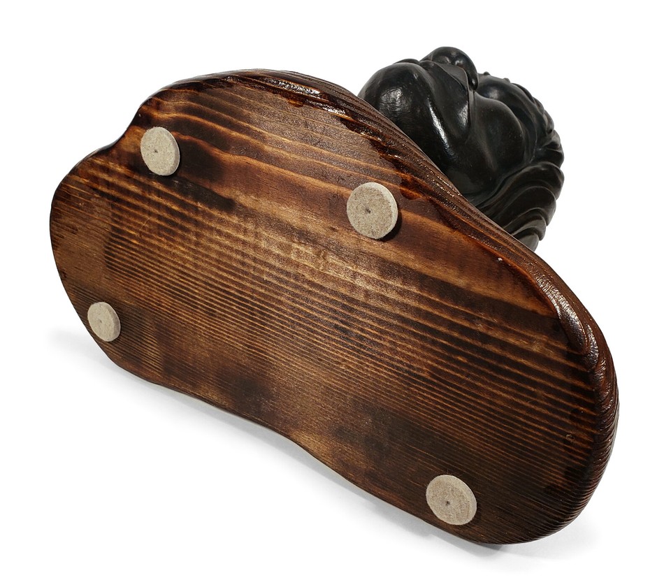 VINTAGE CERAMIC BUST SCULPTURE w/ WOODEN BASE BY CALIFORNIA ARTIST JOHN ...