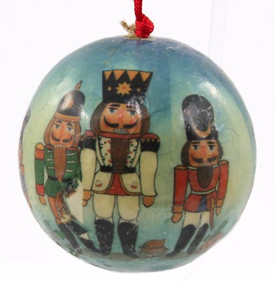 Paper Blue Yellow Nutcracker Ball Christmas Ornament Holiday Decoration ...