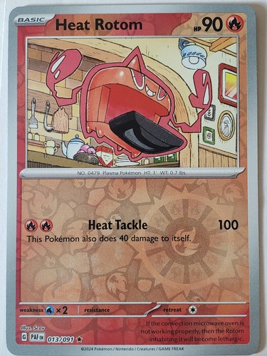REVERSE HOLO Heat Rotom 013/091 NM / M Paldean Fates Pokemon Card ...