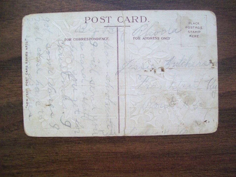 Vintage Postcard - New Years No Postmark or Stamp - Creased & Worn ...