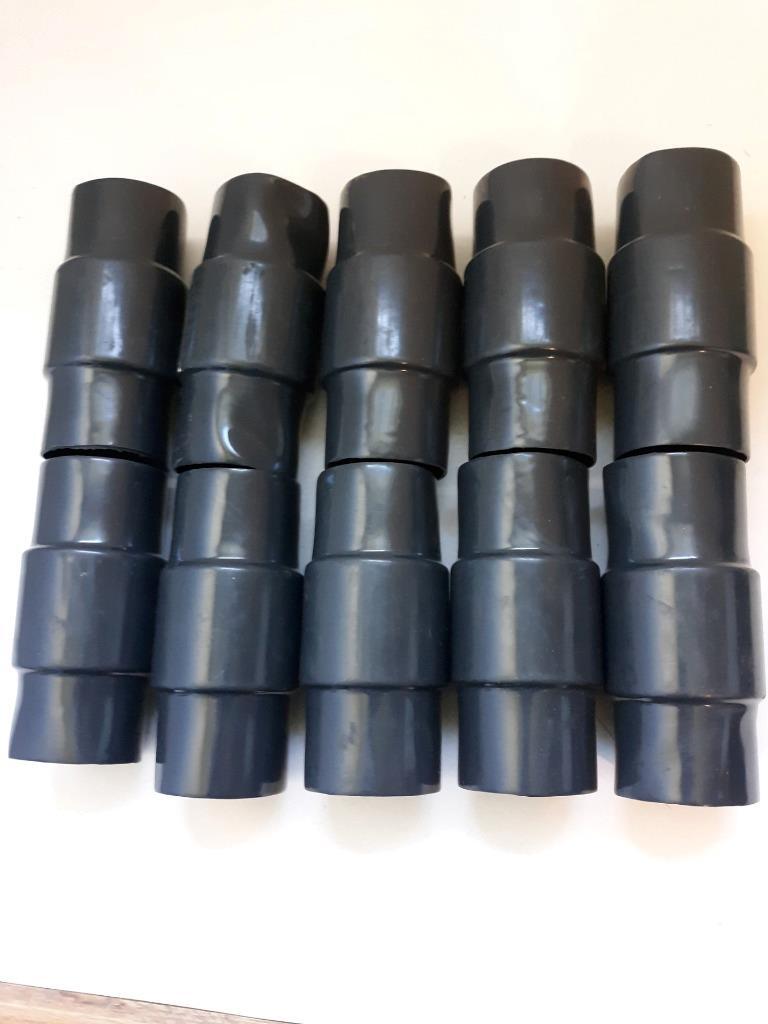 (Lot of 10) Calbond PV2000CP00 2" PVC Coated Steel Coupling, Dark Gray ...