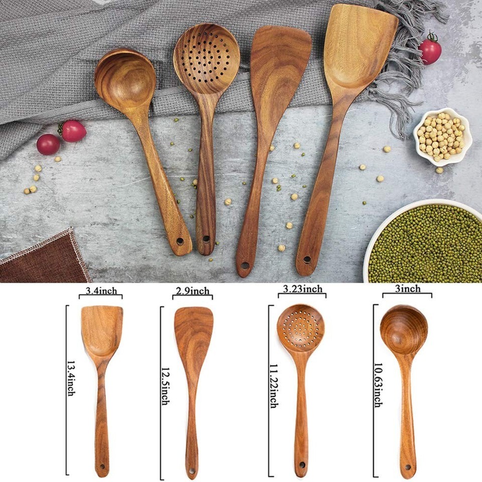 Mondayou Wooden Cooking Utensils,Wooden Spoons for Cooking,Wooden ...