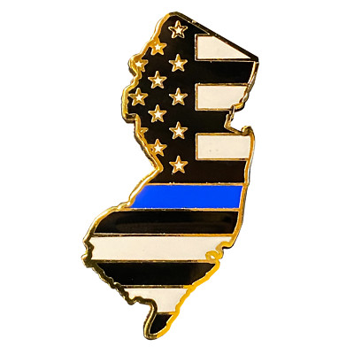 CL-011 NJ Thin Blue Line New Jersey Police Pin with 2 pin posts and ...
