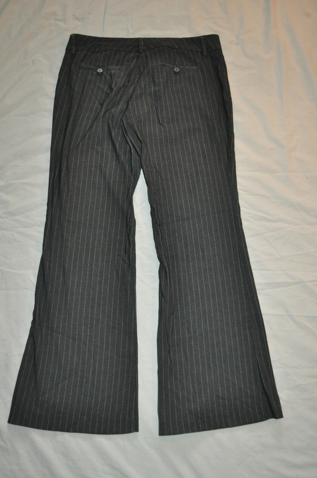 NEW YORK COMPANY Womens Size 8 STRETCH GRAY STRIPE dress pants slacks ...