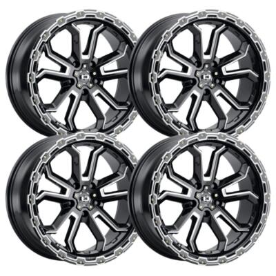 (Set-4) Vision 405 Korupt 18x9 5x5.5 5x139.7 12mm Black Milled Wheels ...