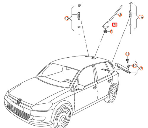 NEW VOLKSWAGEN POLO 6R AERIAL ROOF ANTENNA BASE 6R0035501B ORIGINAL | eBay