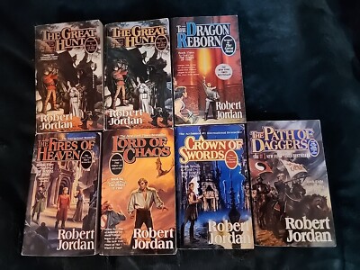 Lot Of 8 Wheel Of Time Robert Jordan Books (2 Book 2s, 3, 5, 6, 7, 8 ...