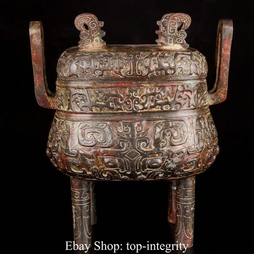 11" Old China Bronze Ware Dynasty Palace Beast Face Incense Burners Censer | eBay