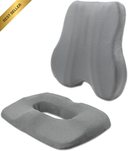 DONUT SEAT CUSHION & LUMBAR SUPPORT PILLOW MEMORY FOAM FOR BACK ...