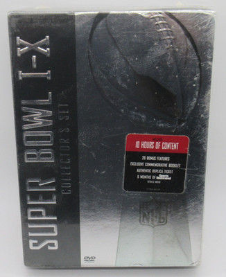 NFL - SUPER BOWL I-X COLLECTOR'S 5-DISC DVD SET, SUPER BOWL 1-10 ...