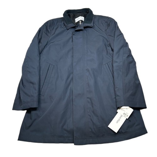 Calvin Klein Slim-Fit Overcoat Mens 40R Medium Navy Blue Water ...