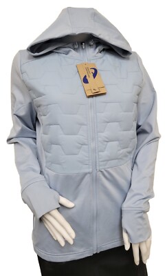 NWT ASICS Size Medium Blue Hybrid Fleece Full Zip Puffer Jacket | eBay
