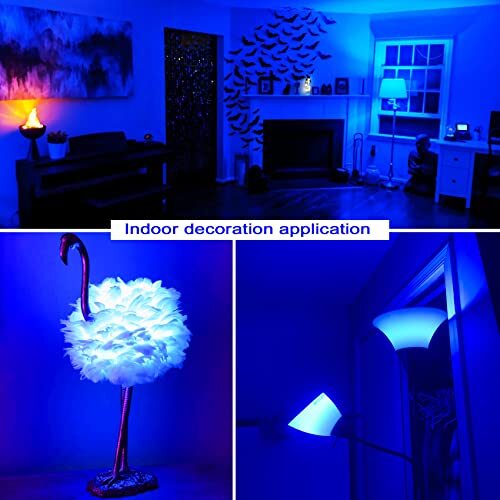 Led Blue Light Bulbs 4 Pack A19 E26 Base Blue Bulb 9w 60w Equivalent ...