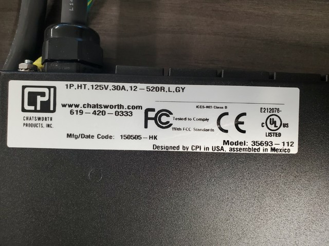 CPI 35693-112 BASIC HORIZONTAL RACK MOUNT PDU 30A for sale online | eBay