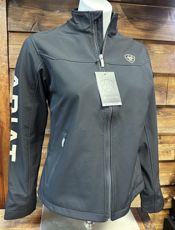 Ariat WOMEN'S New Team Softshell Jacket Black/Gold-4727 | eBay