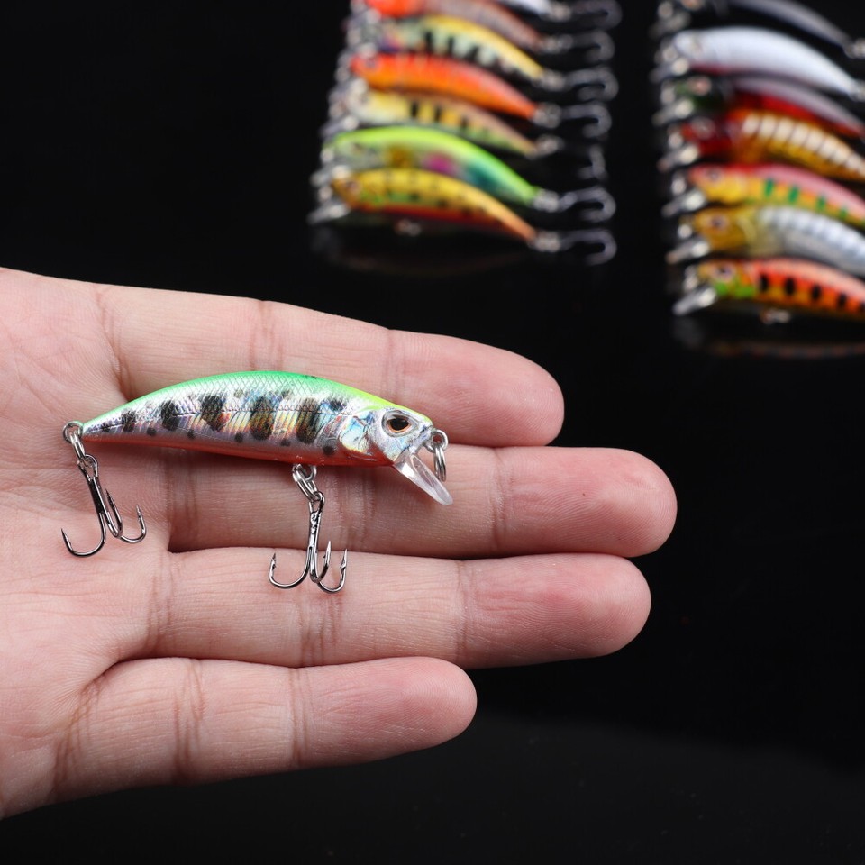 15pcs Slow Sink Fishing Lures for Bass Fishing Minnow Lures with Tackle ...