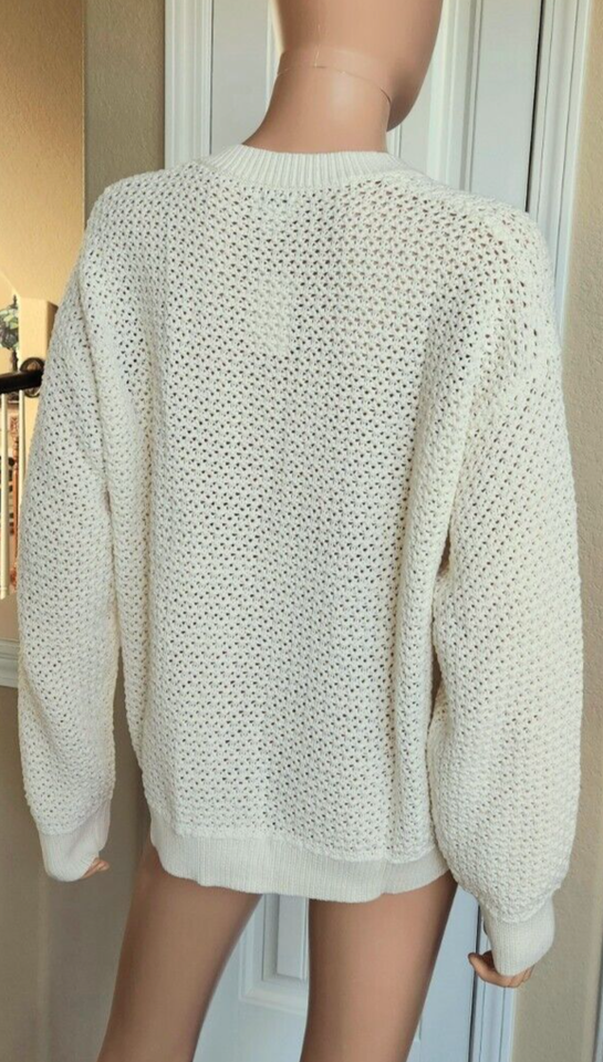 J. Crew Women's Ivory Cotton Blend Crochet Cardigan Sweater 2X | eBay